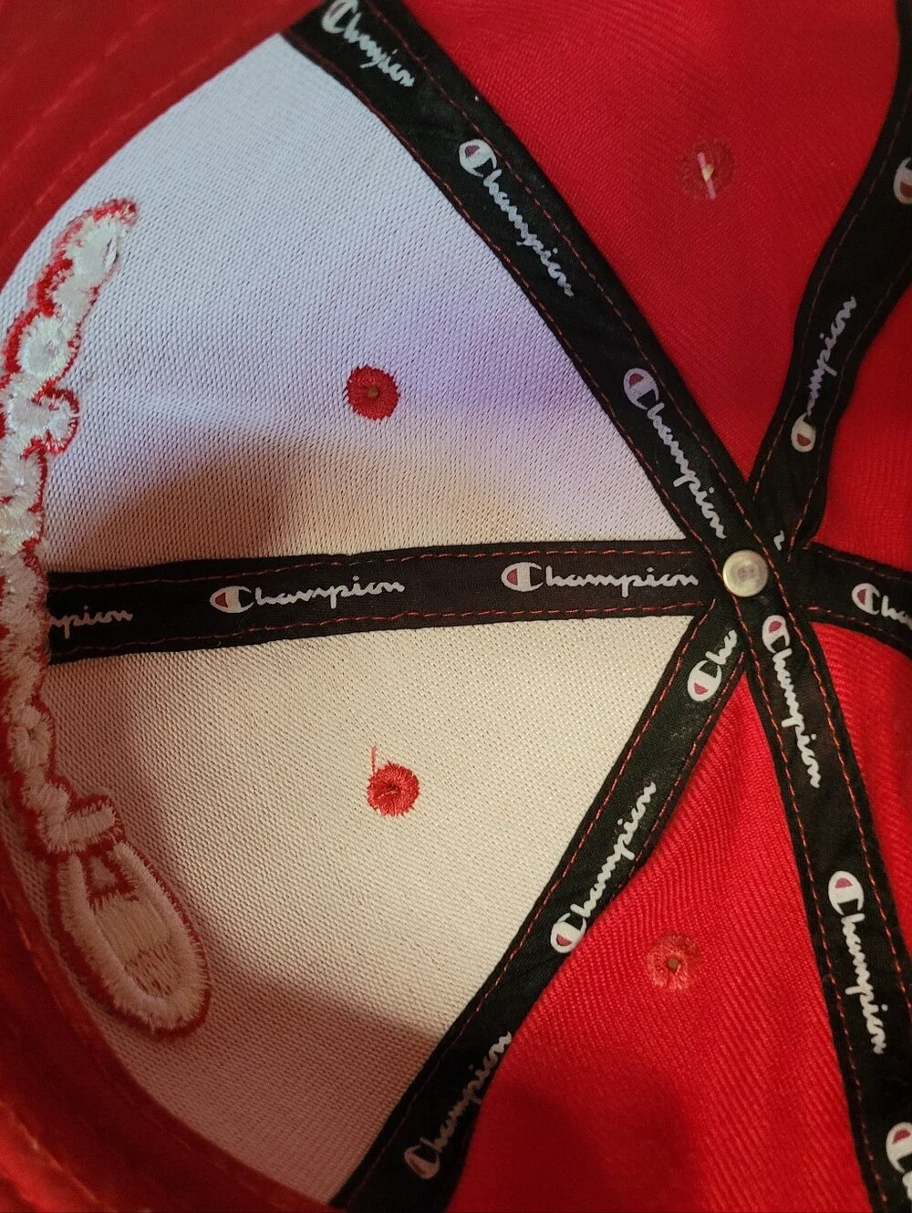 Champion | Accessories | Champion Red Baseball Cap With White Script ...